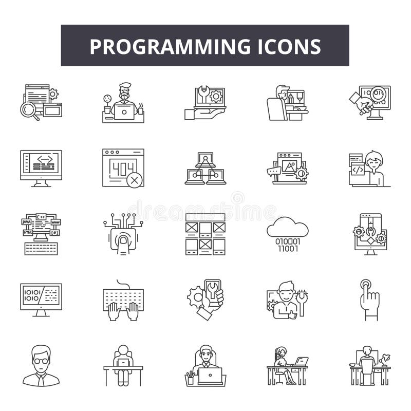 Programming Line Icon Concept. Programming Flat Vector Symbol, Sign ... Programming Line Icon Concept. Programming Flat Vector Symbol, Sign ...