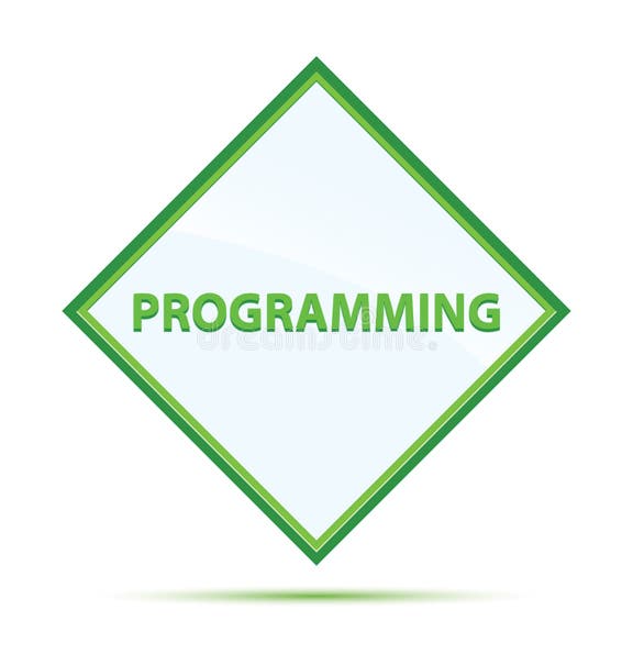 Programming Modern Abstract Green Diamond Button Stock Illustration ...