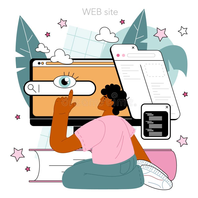 Programming Online Service Or Platform Coding Testing And Writing Stock Vector Illustration