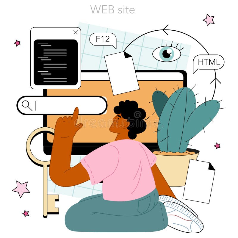 Programming Online Service Or Platform Coding Testing And Writing Stock Vector Illustration