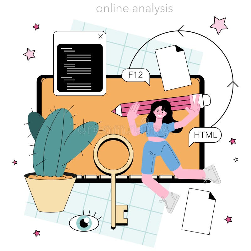 Programming Online Service Or Platform Coding Testing And Writing Stock Vector Illustration