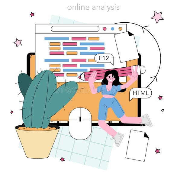 Programming Online Service or Platform. Idea of Coding, Testing Stock ...