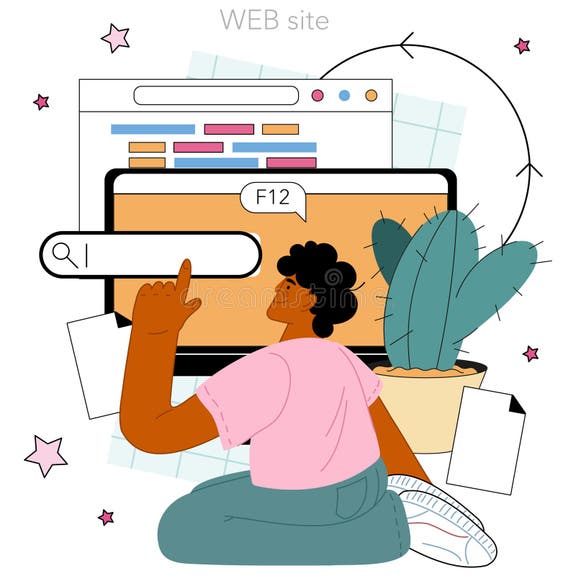 Programming Online Service or Platform. Idea of Coding, Testing Stock ...