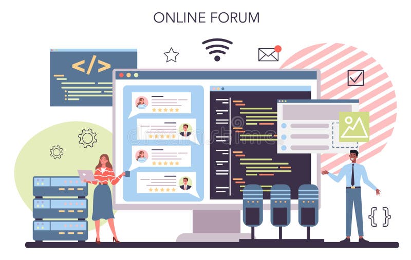 Programming Online Service Or Platform Idea Of Working Stock Illustration Illustration Of