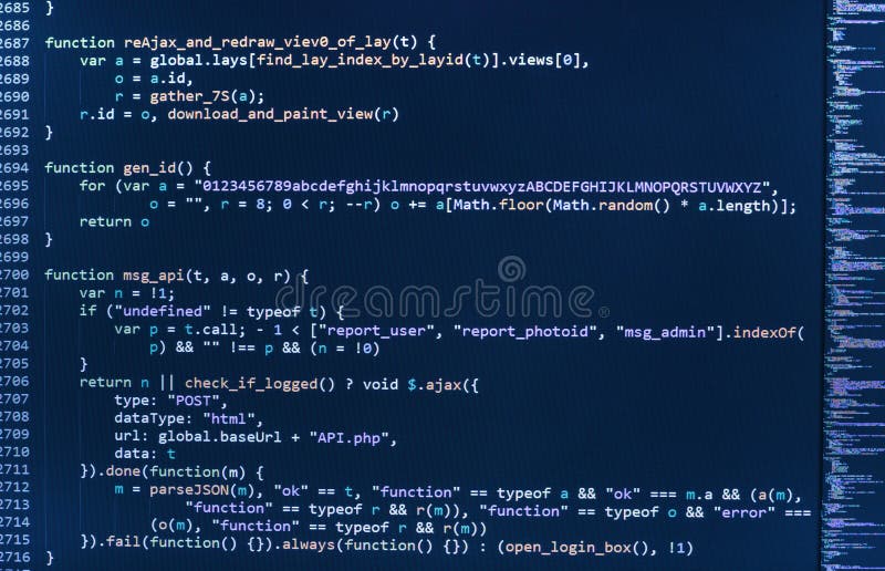 Web Template for Programming and Software Developmen. Floating Holographic Program Code on a ...