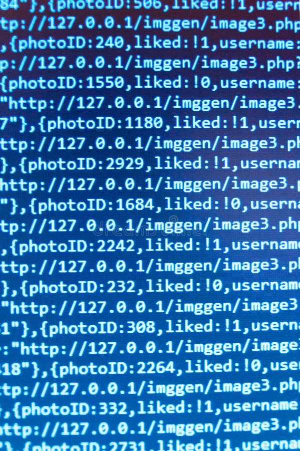 Cyber Space Concept. it Business. Programming Code on Computer Monitor ...