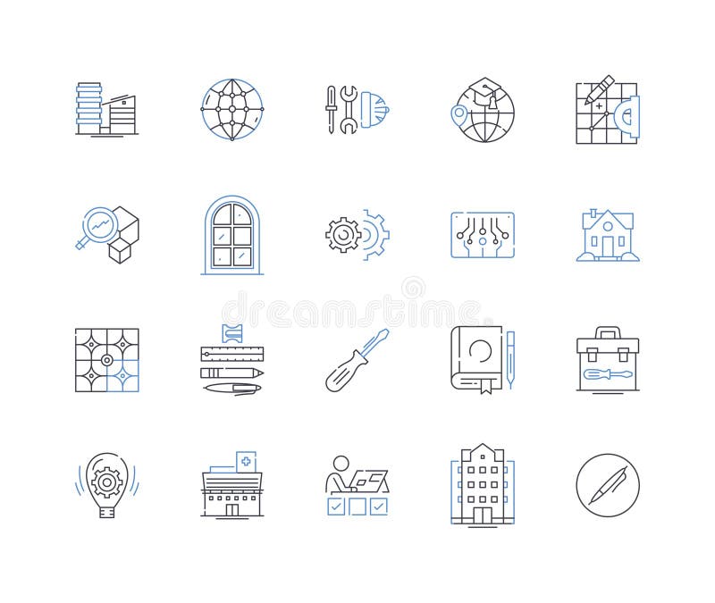 Programming Principles Line Icons Collection Abstraction Algorithm Bug Code Compiler