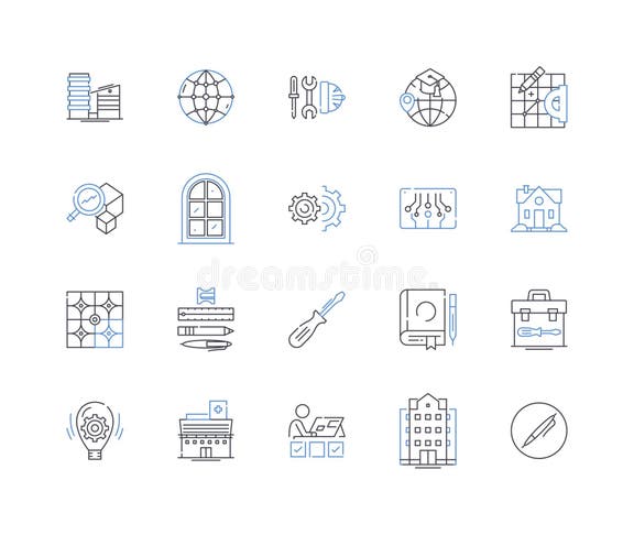 Programming Principles Line Icons Collection Abstraction Algorithm 7786