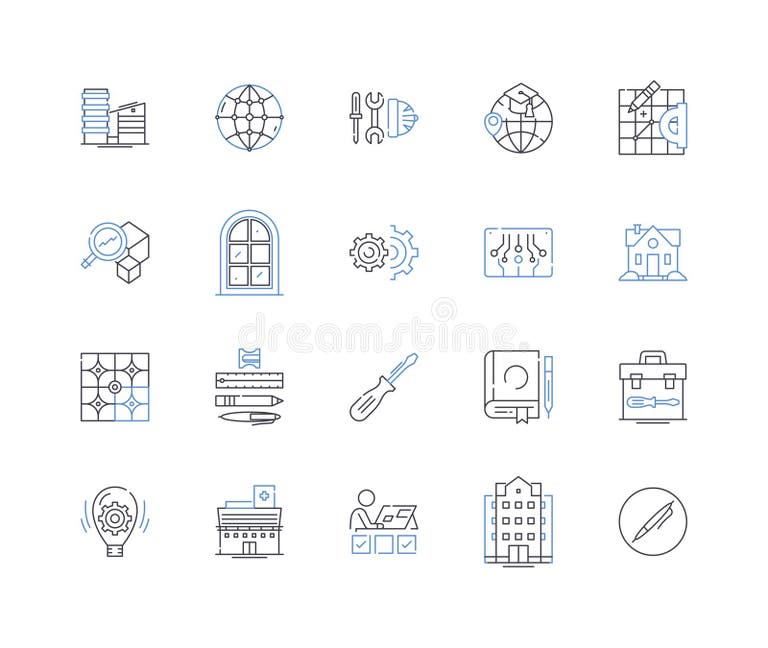 Programming Principles Line Icons Collection Abstraction Algorithm 9339