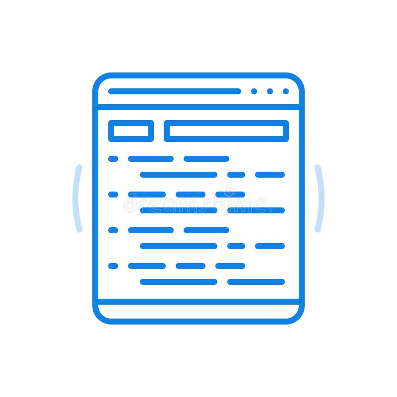 Programming Process Vector Line Icon. Website Development Process and ...