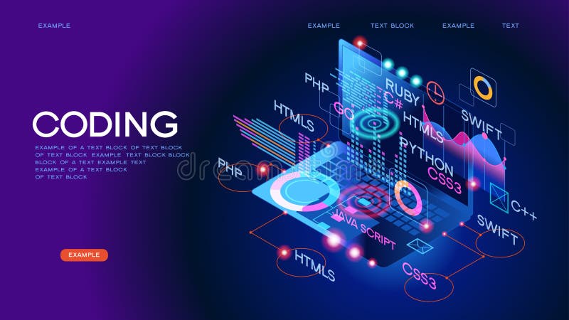 Programming Web Banner Stock Vector Illustration Of Banner 156829857