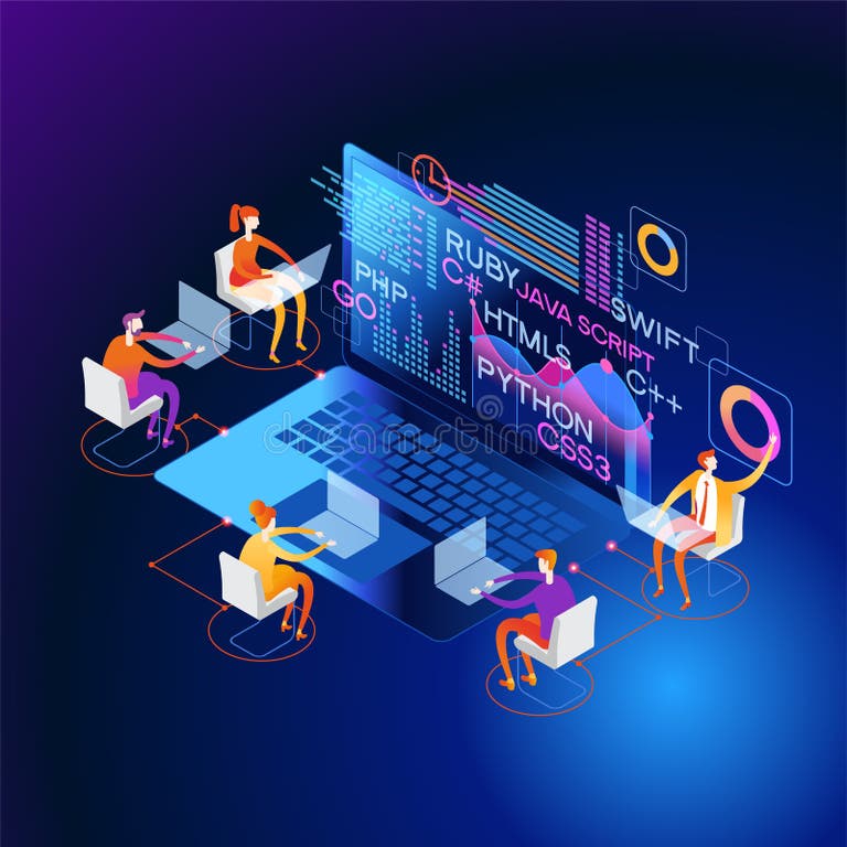 PROGRAMMING SKILLS Concept Banner Stock Illustration - Illustration of ...