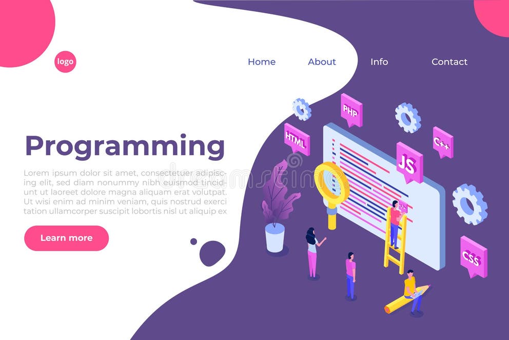 Programming Software or App Development Isometric Concept, Big Data Processing. Stock Vector ...