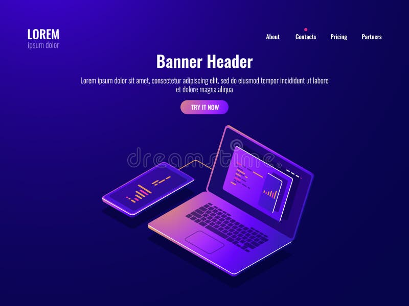 Programming and Software Development Isometric Icon, Mobile Phone ...