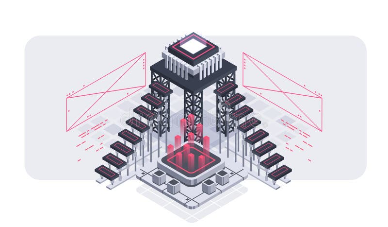 Programming and Software Development Isometric Illustration. Artificial Intelligence Automated ...