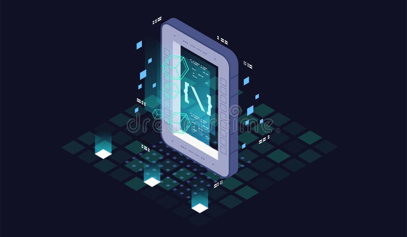 Programming and Software Development Isometric Illustration. Artificial ...