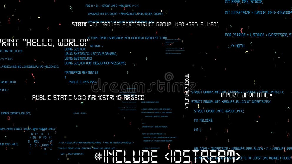 Programming Source Code Abstract Background Stock Illustration ...