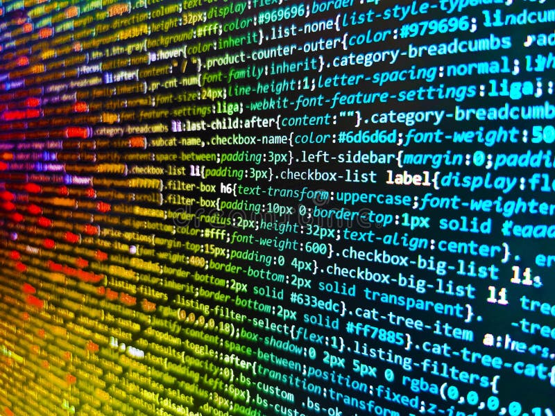 Programming Source Code Abstract Screen Of Software Developer Programming Code Abstract