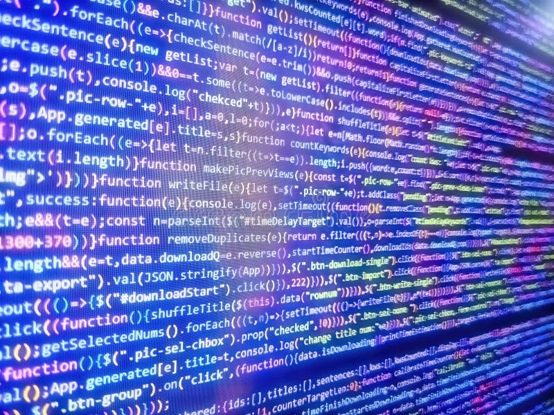 Programming Source Code Abstract Screen Of Software Developer Computer Script Website Codes On