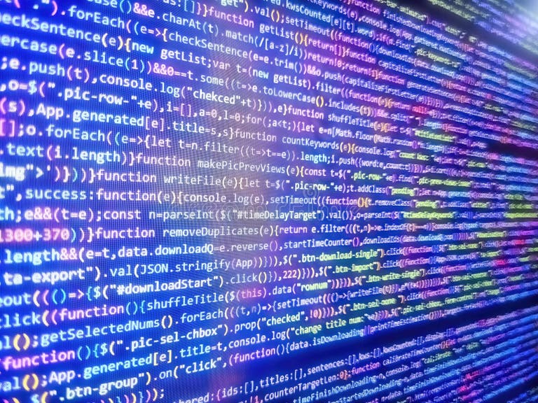 Programming Source Code Abstract Screen of Software Developer. Computer Script. Website Codes on ...