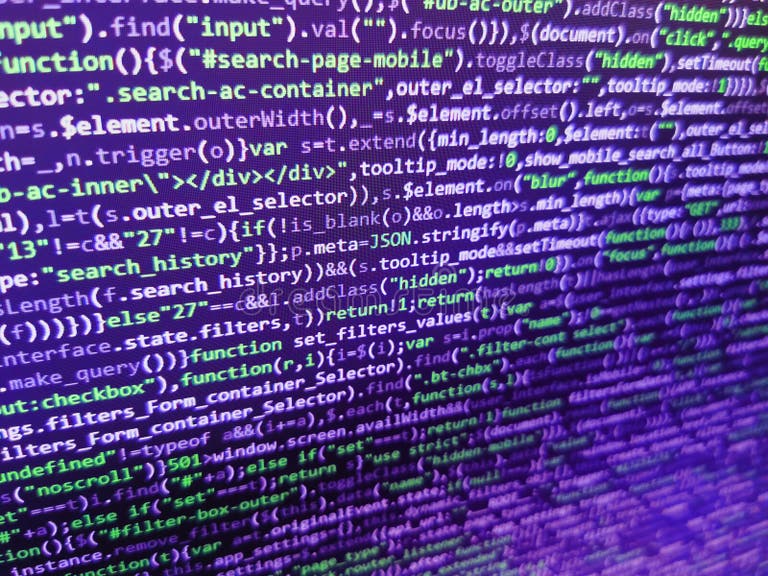 Programming Source Code Abstract Screen of Software Developer. Data Bits Computer Bits, Shadow ...