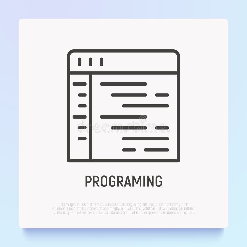 Programming Thin Line Icons Set Coding Algorithm Porting Compilation Hacker Programming