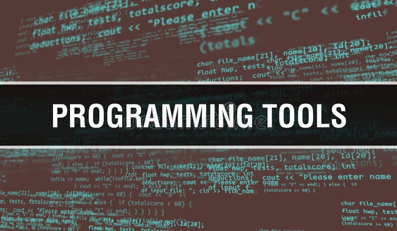 Programming Tools Concept With Random Parts Of Program Code Programming Tools With Programming