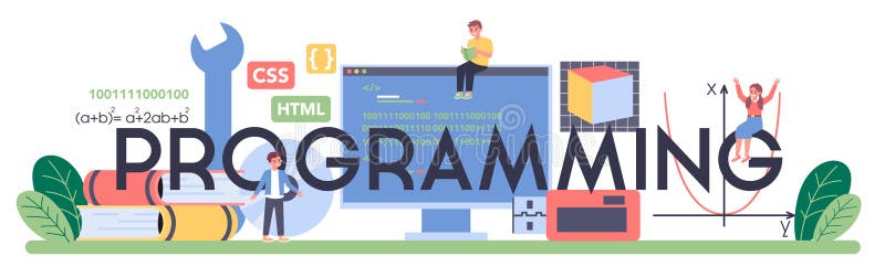 Programming Typographic Header. Student Write Software and Create Stock ...