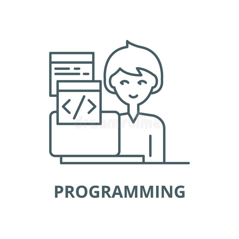 Programming Line Icon Concept. Programming Flat Vector Symbol, Sign ... Programming Line Icon Concept. Programming Flat Vector Symbol, Sign ...