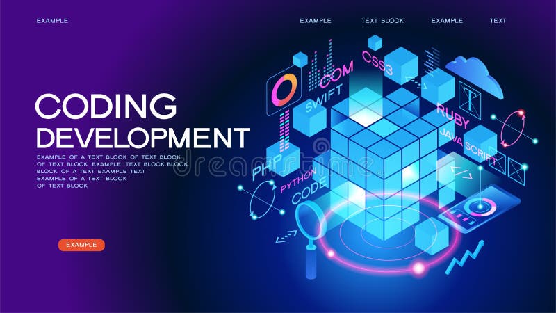 Programming web banner stock vector. Illustration of digital - 157258645