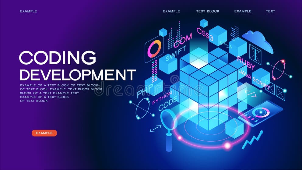 Programming web banner stock vector. Illustration of digital - 157258645