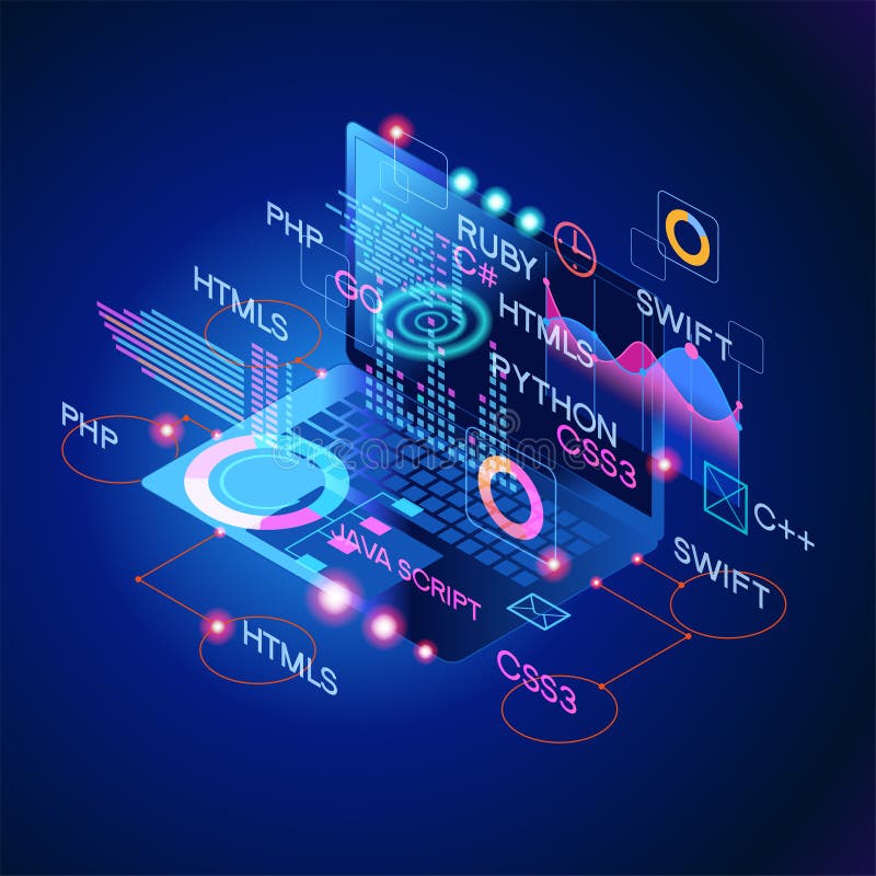 Programming web banner stock vector. Illustration of network - 164823124