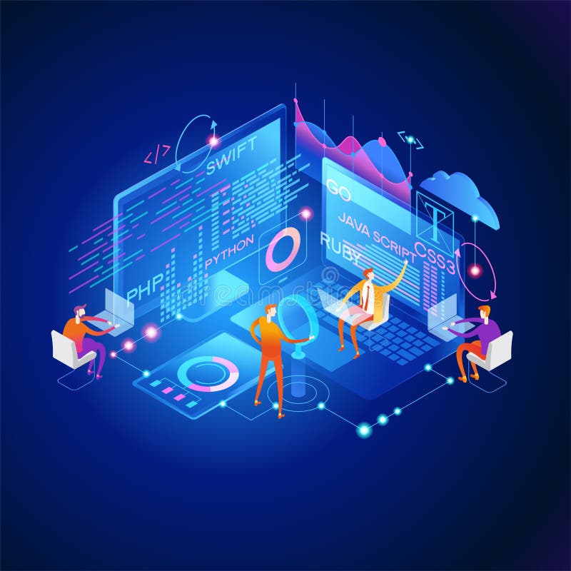 Programming web banner stock vector. Illustration of presentation ...