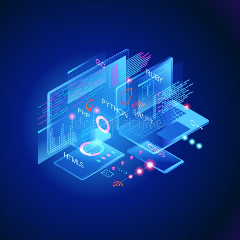 Programming web banner stock vector. Illustration of design - 157258857