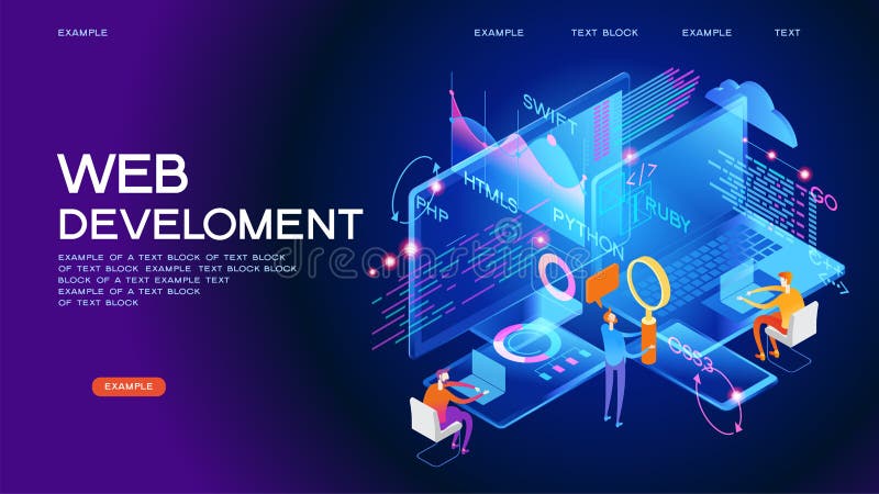 Programming web banner stock vector. Illustration of background - 157258778