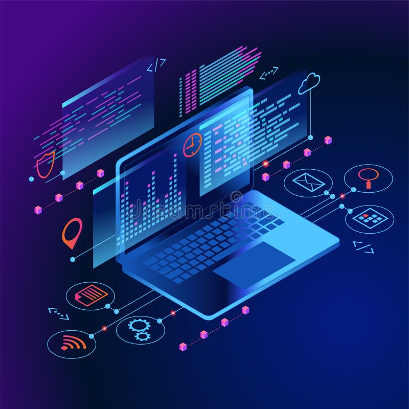 Programming web banner stock vector. Illustration of network - 164823124