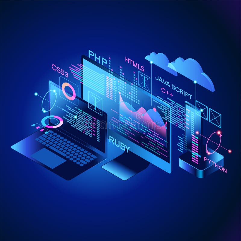 Programming web banner stock vector. Illustration of coding - 157258766 Programming web banner stock vector. Illustration of coding - 157258766