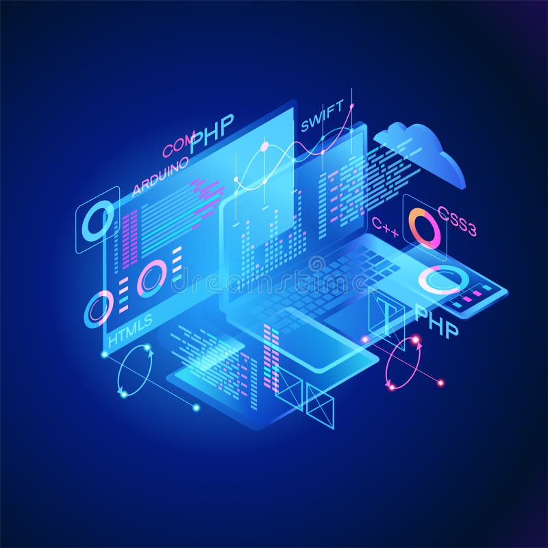 Programming web banner stock vector. Illustration of computing - 157259196