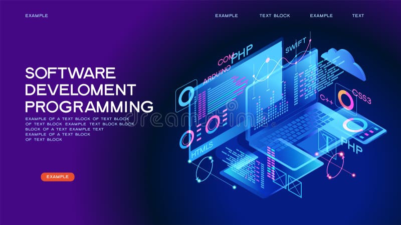 Programming web banner stock vector. Illustration of background - 157258778