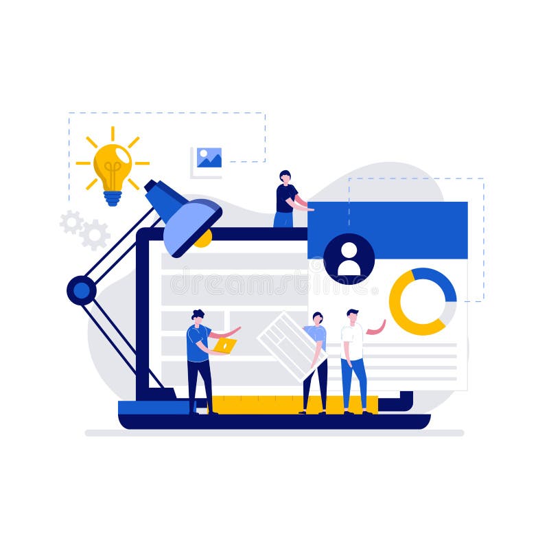 Building Website Project As Programming Homepage Process Tiny Person Stock Vector - Illustration ...