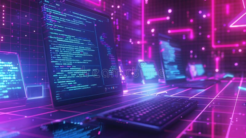 Programming And Software Development Web Page Banner Program Code On Screen Device Software