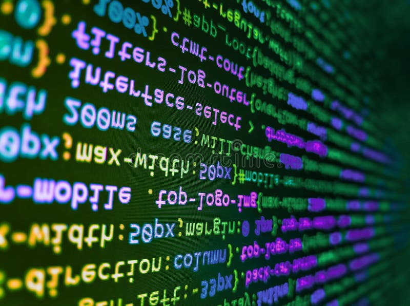 Programming, Webdesign HTML Printed Code. Lots of Digits on the Computer Screen. Python ...