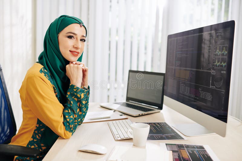 Programming young woman stock image. Image of communication - 172846827