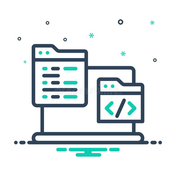 Mix Icon for Programs, Code and Work Stock Vector - Illustration of ...