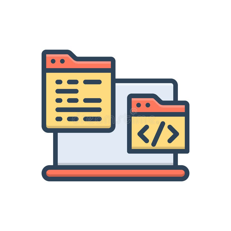 Color Illustration Icon for Programs, Code and Application Stock ...