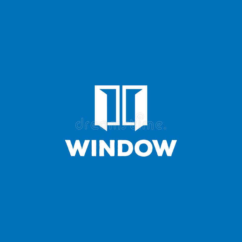 Modern Simple Minimalist Open Window Door Logo Design Stock Vector ...