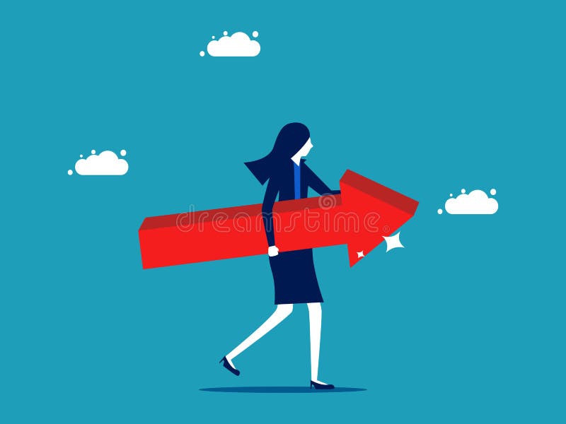 Progresivo. Empresaria Con Una Flecha Roja. Concepto De Negocio ...