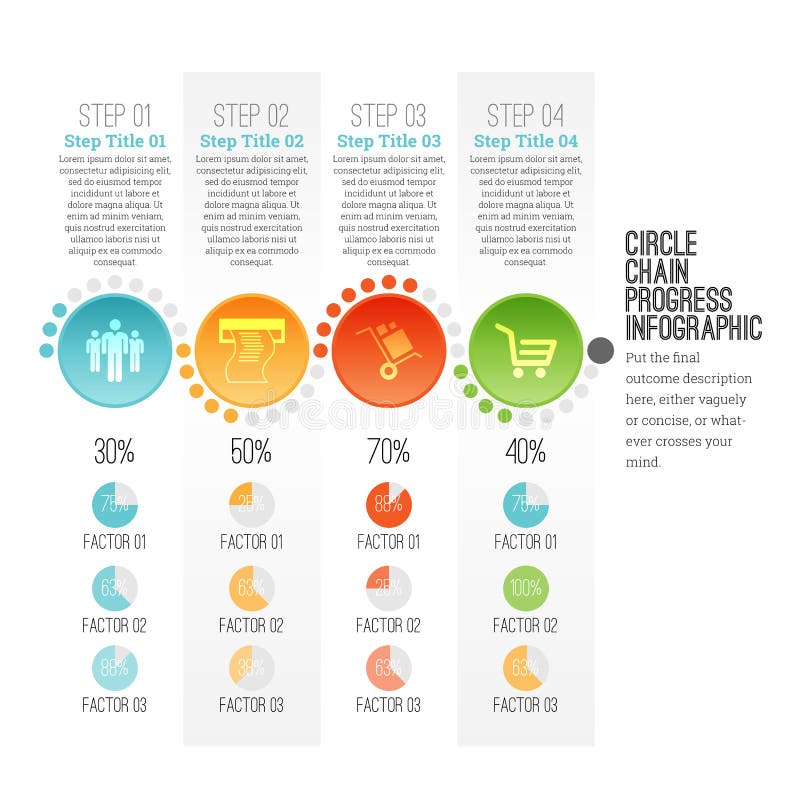 Progreso Infographic De La Cadena Del Círculo Ilustración del Vector ...