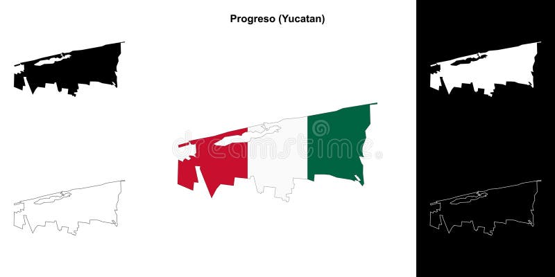 Progreso outline map stock vector. Illustration of region - 380075621