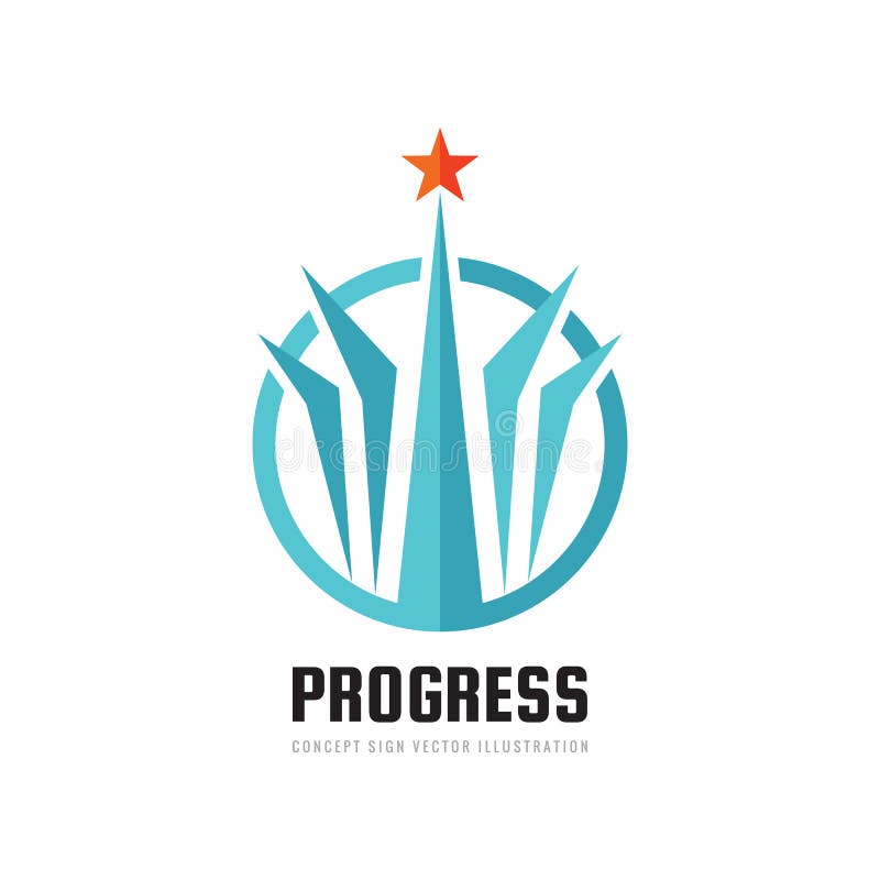 Progress - Abstract Vector Logo. Design Elements with Star Sign ...